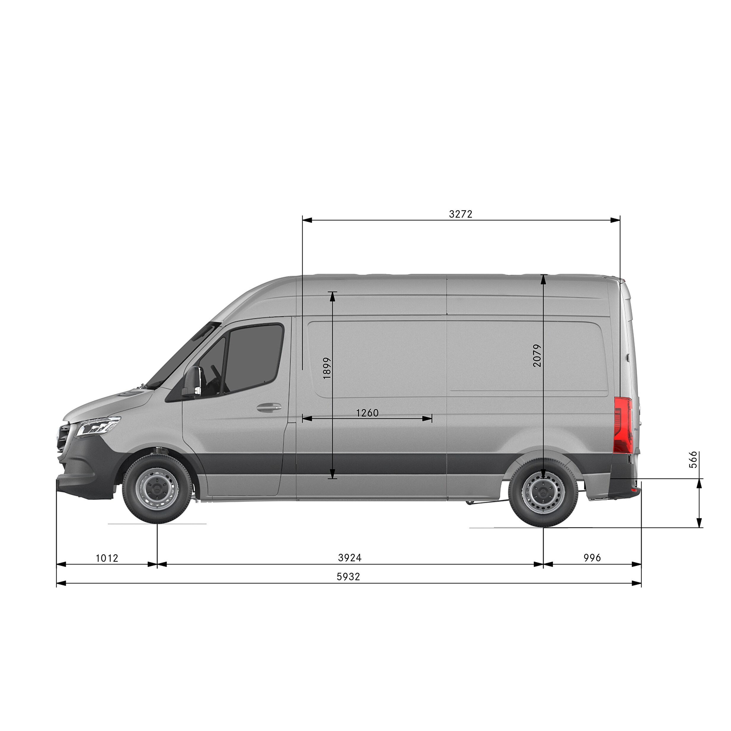 different size sprinter vans